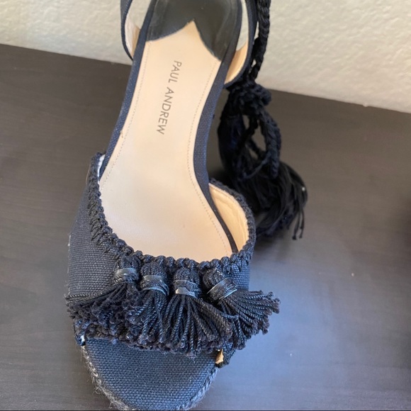 Paul Andrew | Shoes | Paul Andrew Blk Platform Espadrilles W Tassels 37 ...